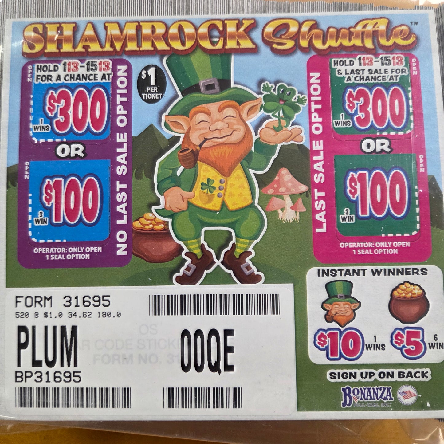Shamrock Shuffle 520ct Seal Game Pull Tabs – YoungCoLLC