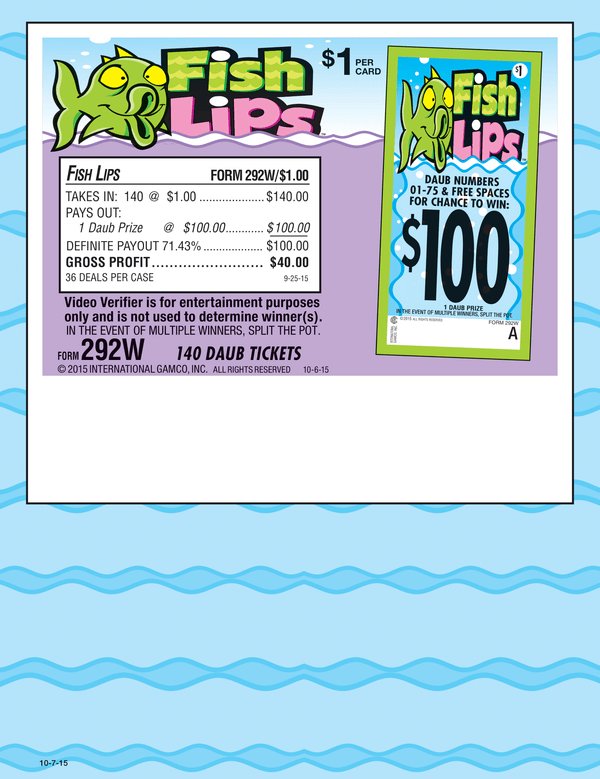 Fish Lips 140ct Daub Game Pull Tabs – YoungCoLLC