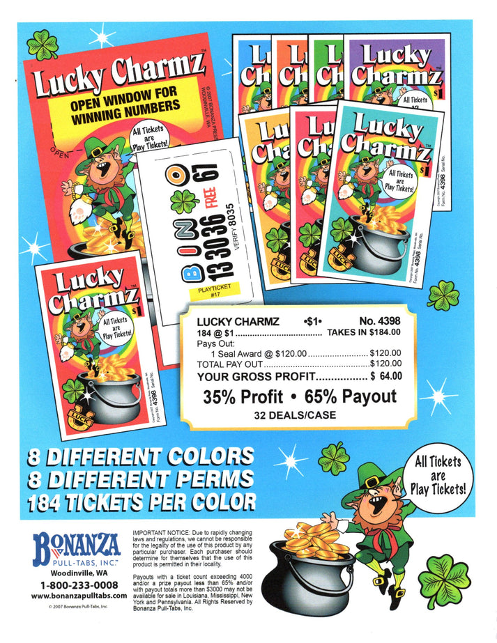 Lucky Charmz 184ct Daub Game Pull Tabs – YoungCoLLC