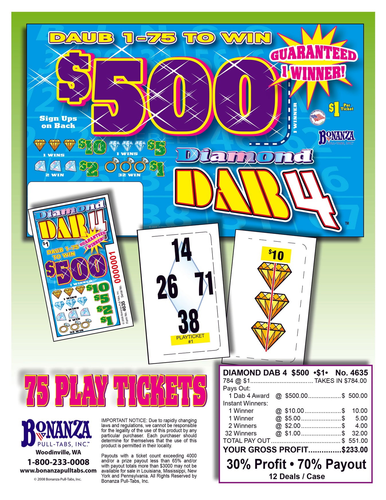 Diamond Dab 4 784ct Daub Game Pull Tabs – YoungCoLLC