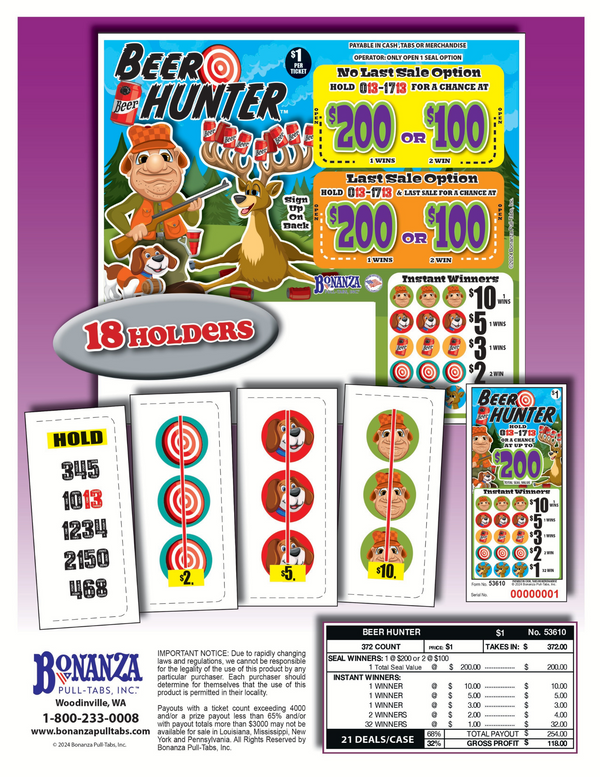 Beer Hunter 372ct Seal Game Pull Tabs – YoungCoLLC