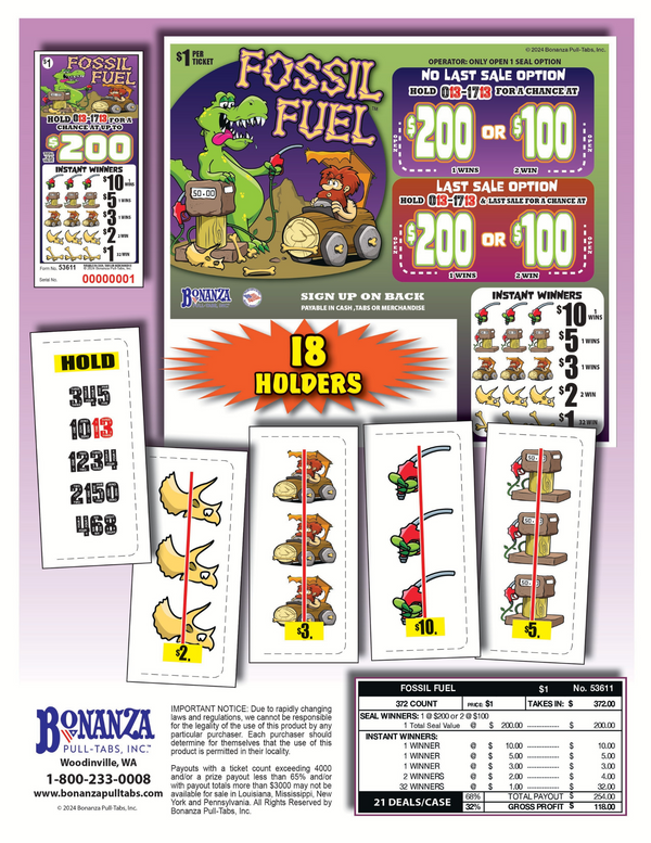 Fossil Fuel 372ct Seal Game Pull Tabs – YoungCoLLC