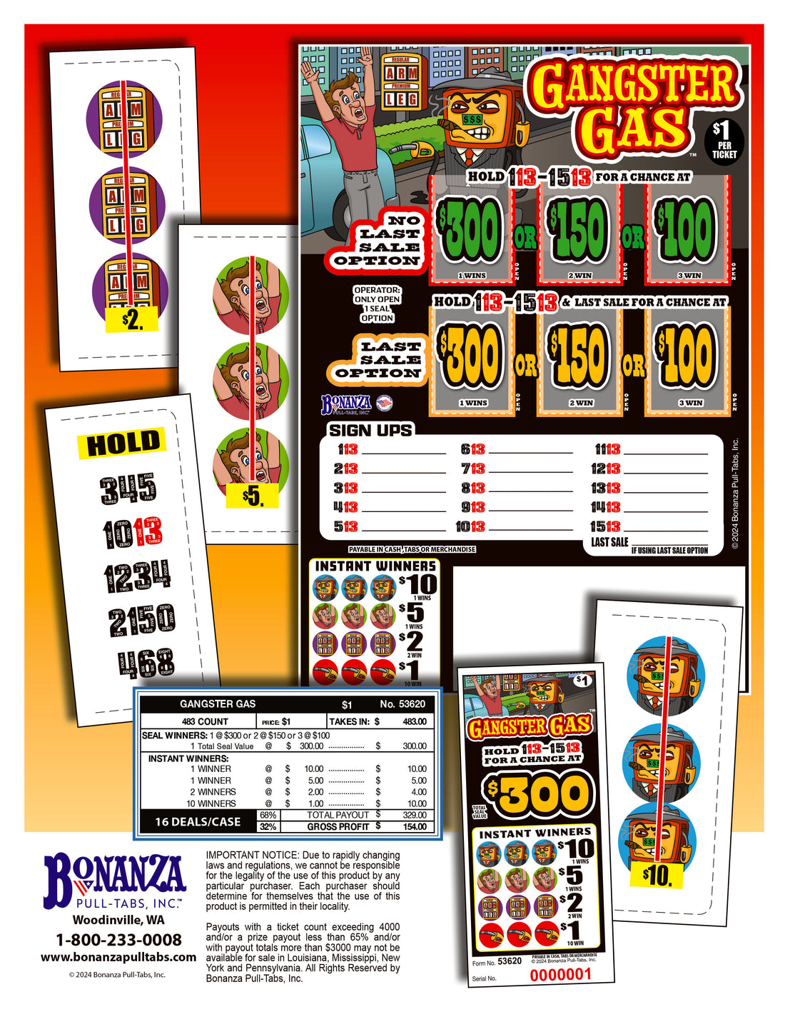 Gangster Gas 483ct Seal Game Pull Tabs – YoungCoLLC
