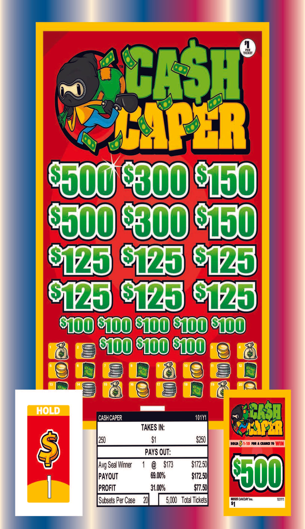 Cash Caper 250ct Subset Bonus Board Pull Tabs – YoungCoLLC