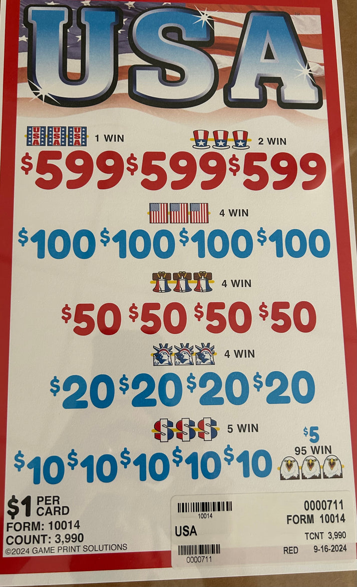 USA 3990ct $1 3-$599 Instant Pull Tabs – YoungCoLLC