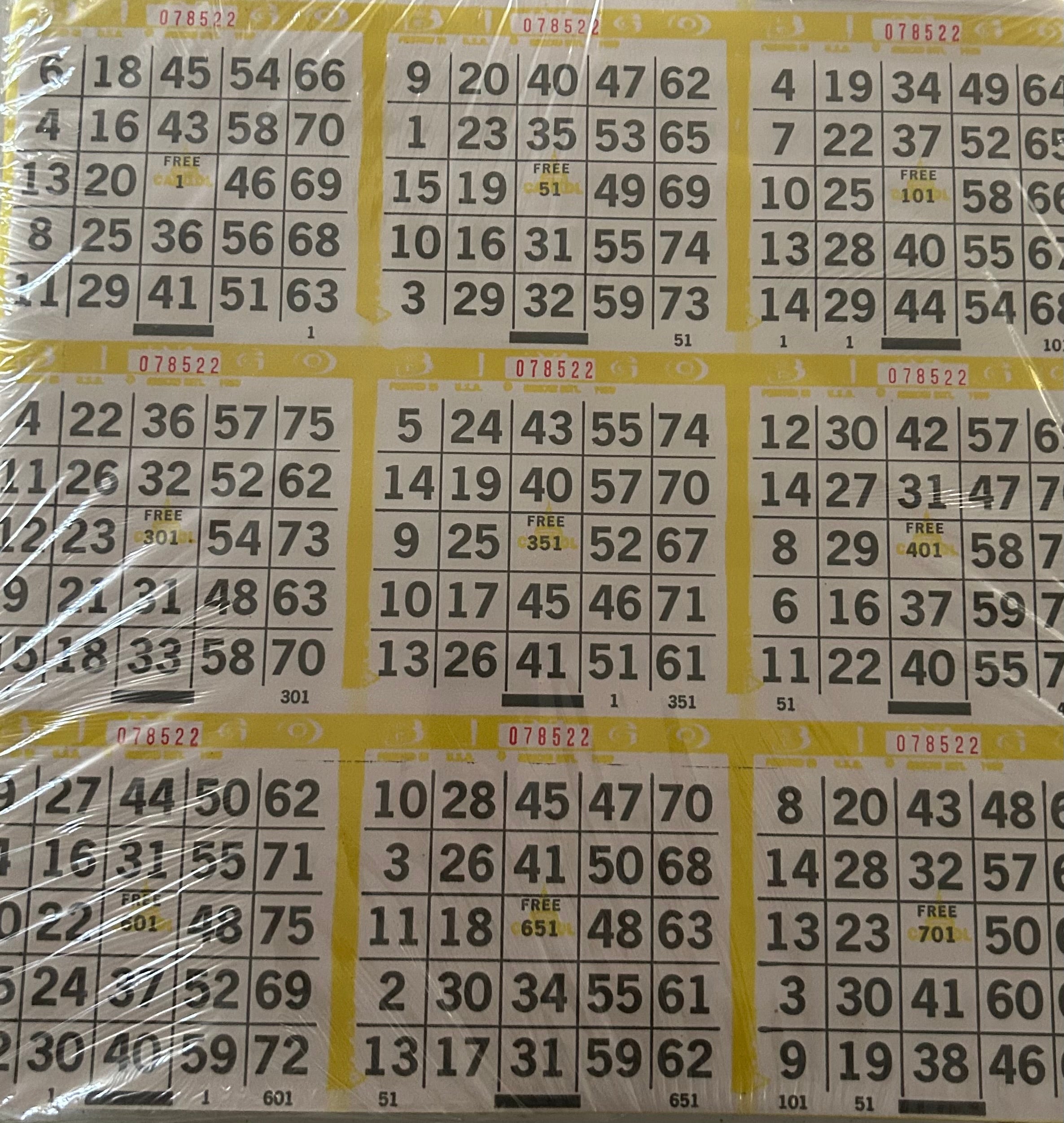Yellow 9on Square Bingo Paper 1000 Sheets – YoungCoLLC